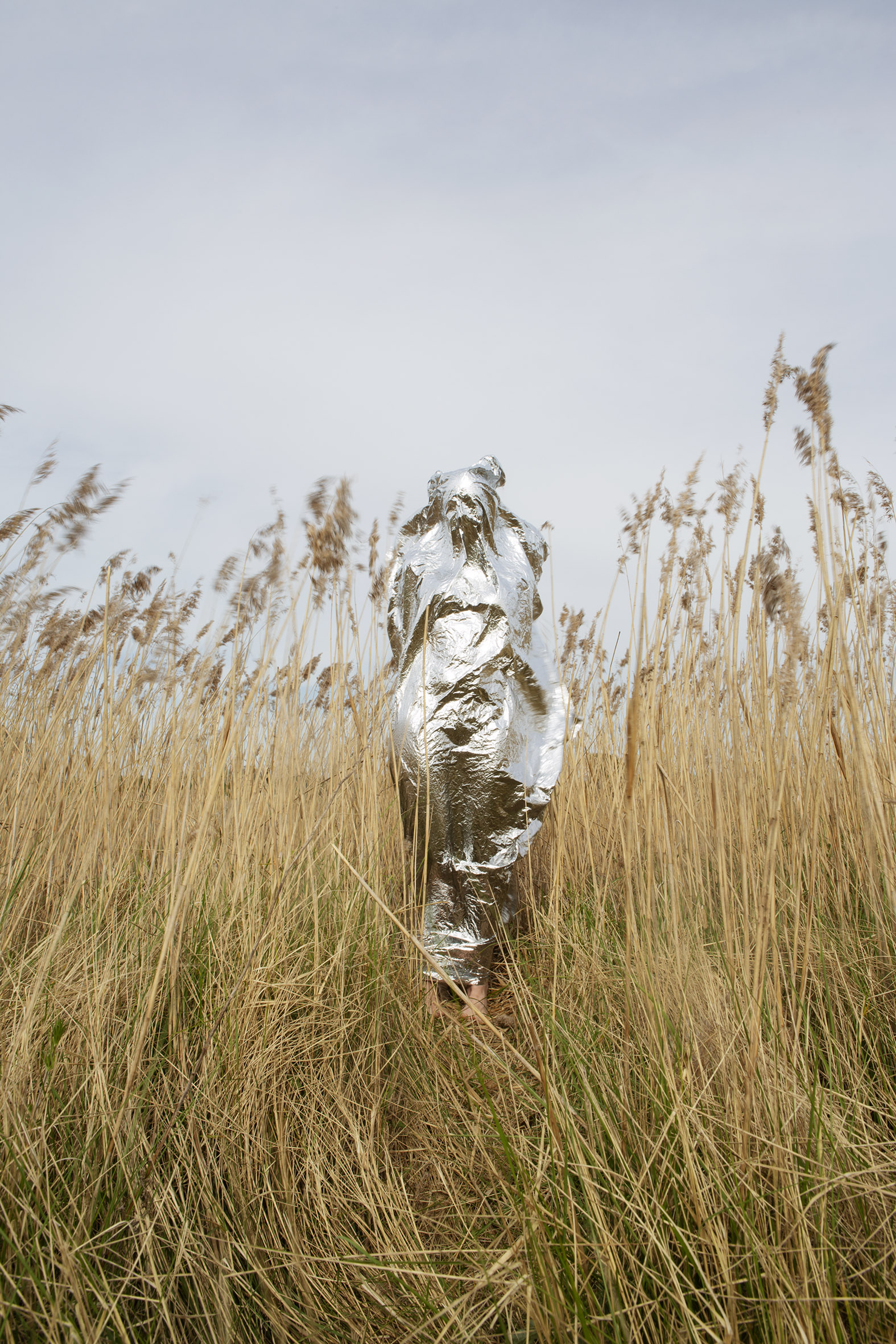 Self Portrait in Rescue Blanket, Suffolk - Messums: Org