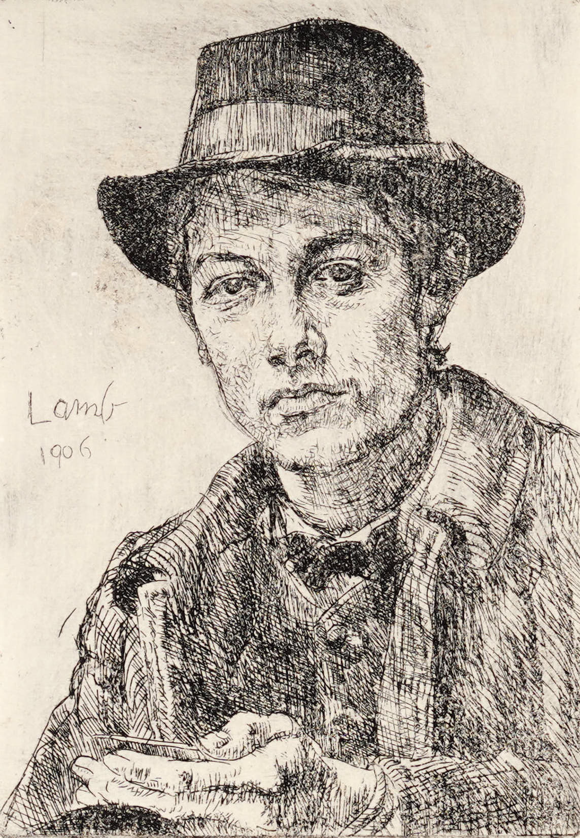 Young Self Portrait with Fedora - Messums: Org