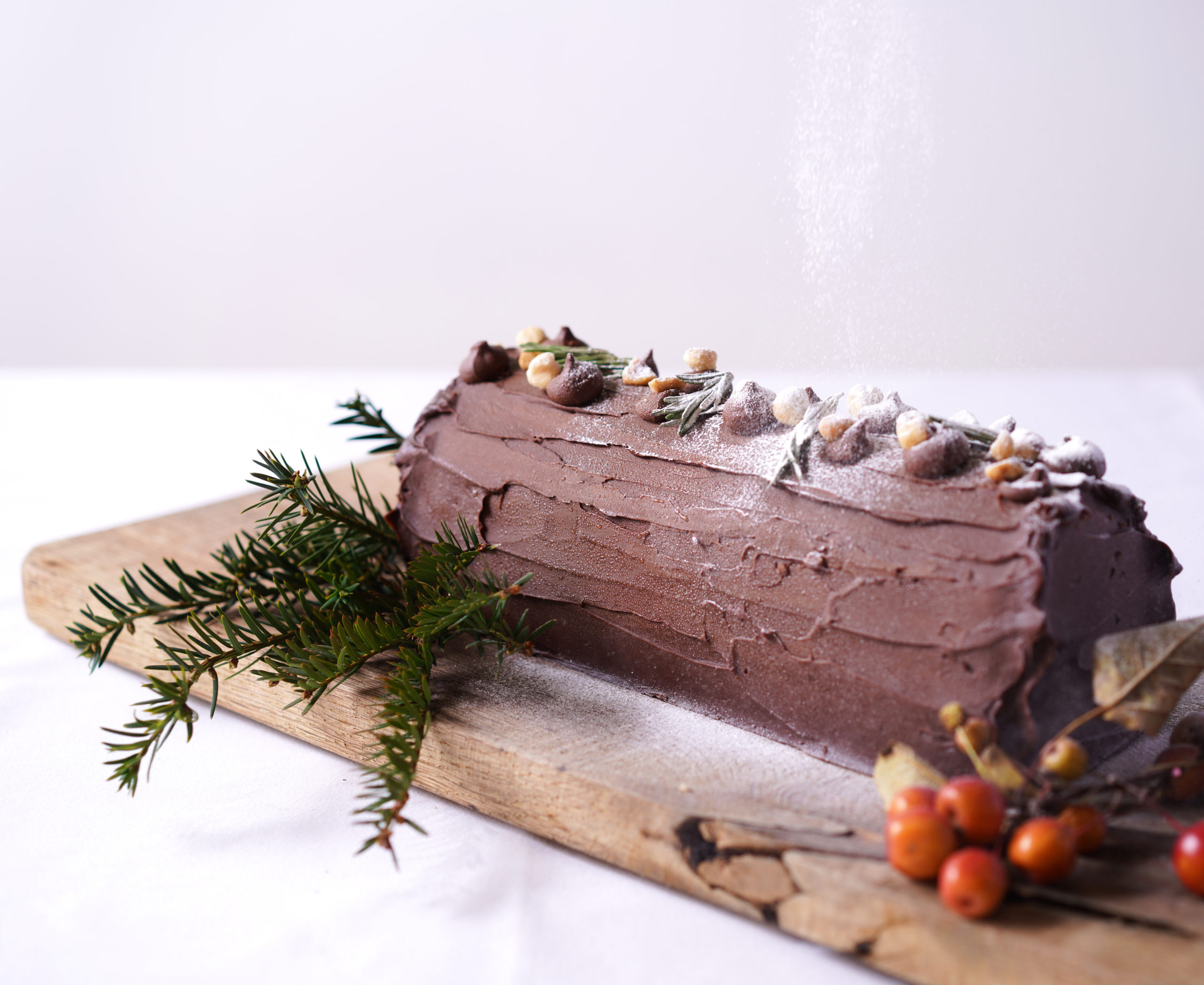 Chocolate, Cherry and Hazlenut Yule Log - Messums: Org